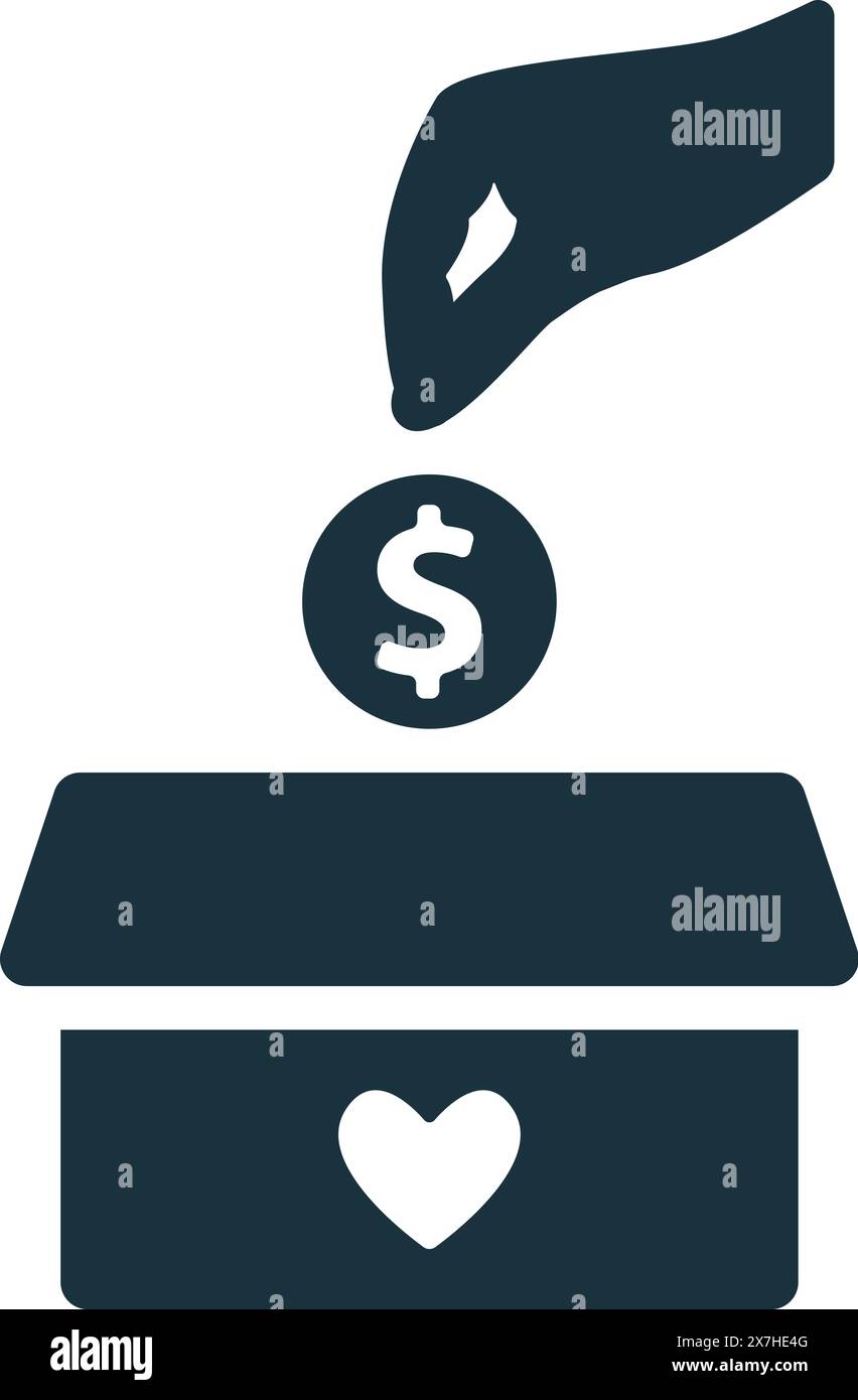 Charitable Donations icon. Monochrome simple Social Responsibility icon ...