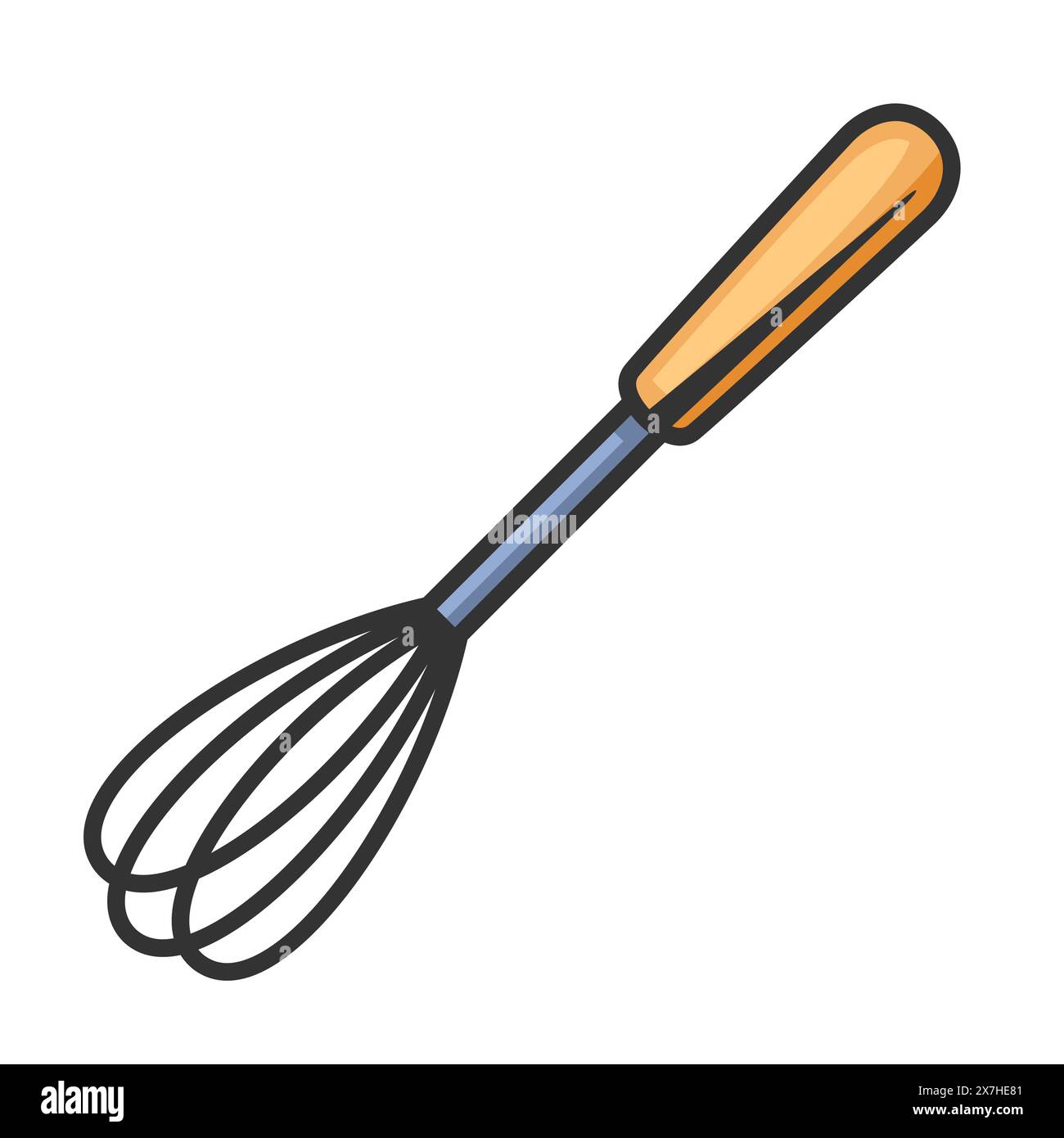 Illustration of cooking whisk. Stylized kitchen and restaurant utensil ...
