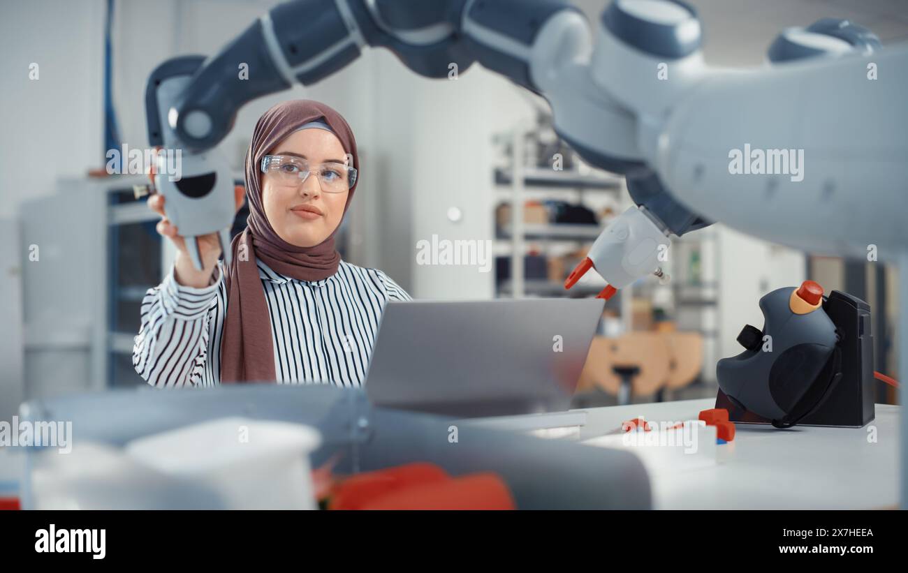 Modern Office: Portrait of Muslim Businesswoman Wearing Hijab and ...