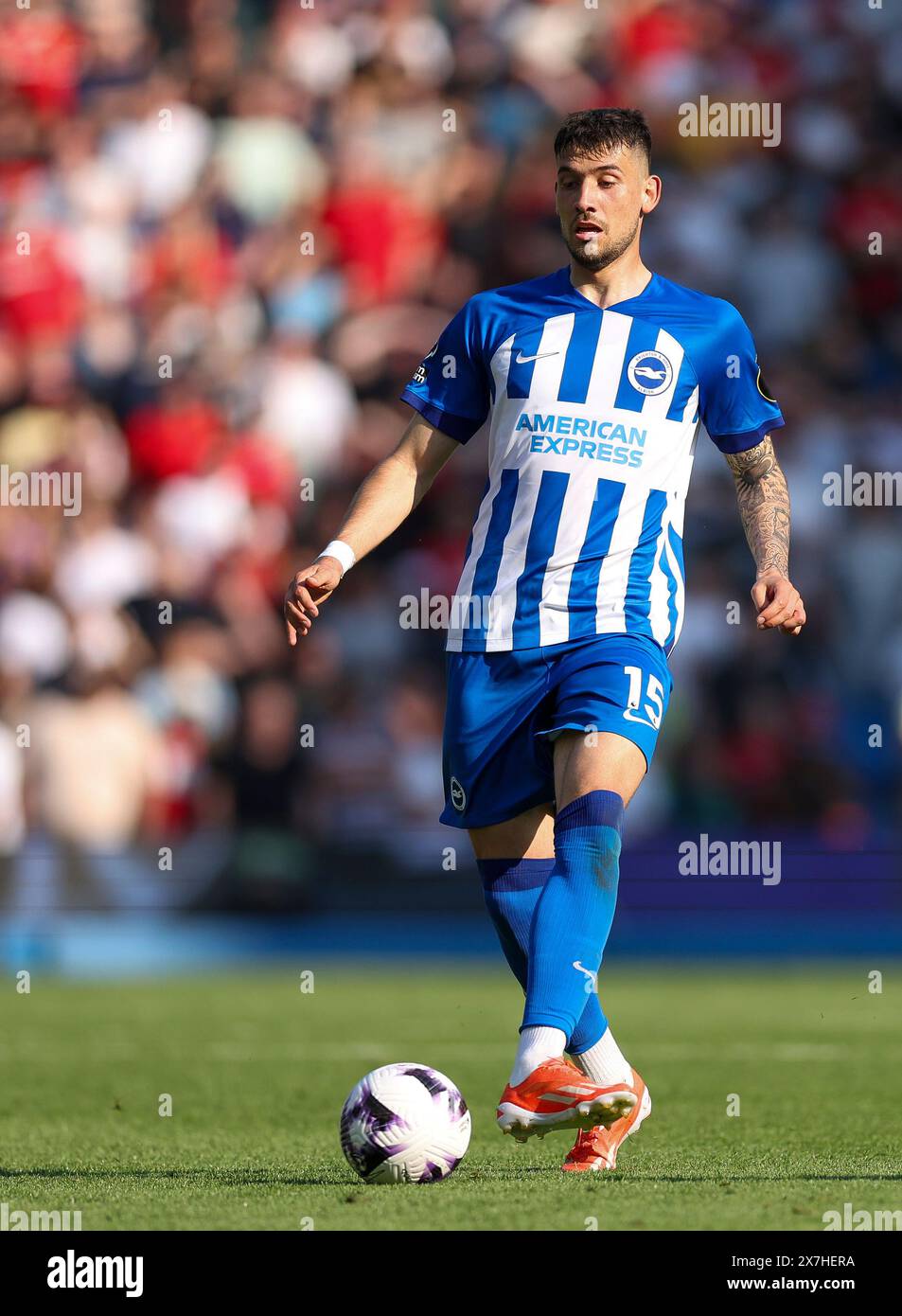 Brighton and Hove Albion's Jakub Moder in action during the Premier ...