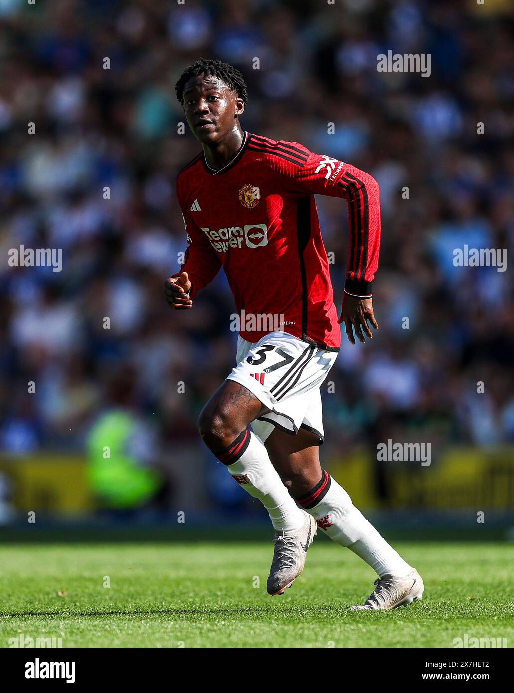 Manchester United's Kobbie Mainoo in action during the Premier League ...