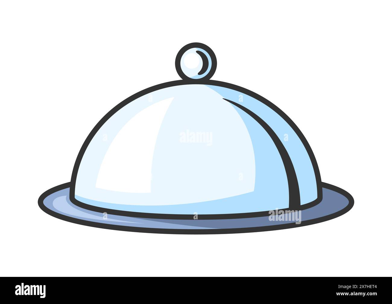 Illustration of dish with lid. Stylized kitchen and restaurant utensil ...
