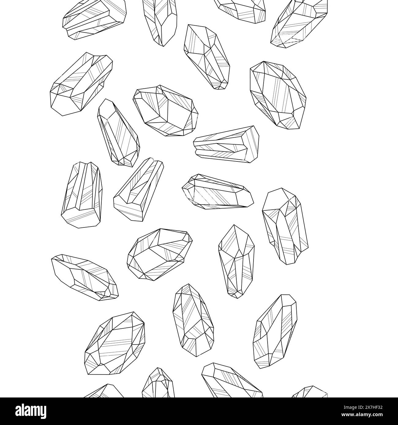 Pattern with crystals or minerals. Jewelry precious or semiprecious gem ...