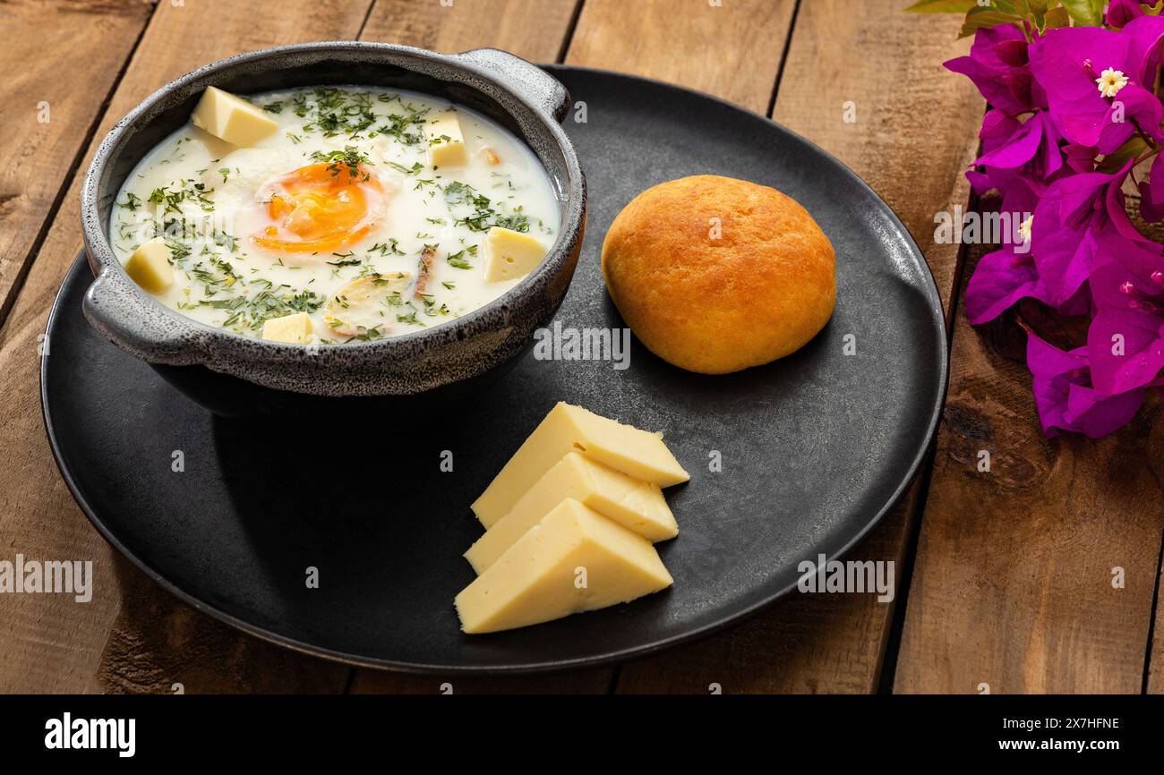 Changua is a soup made with milk, egg and onion - Typical Colombian ...