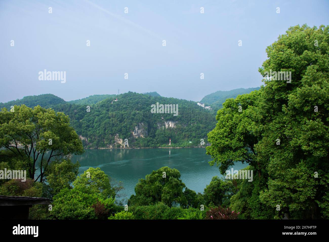 View landscape and range mountain of three gorges in yangtze river or ...