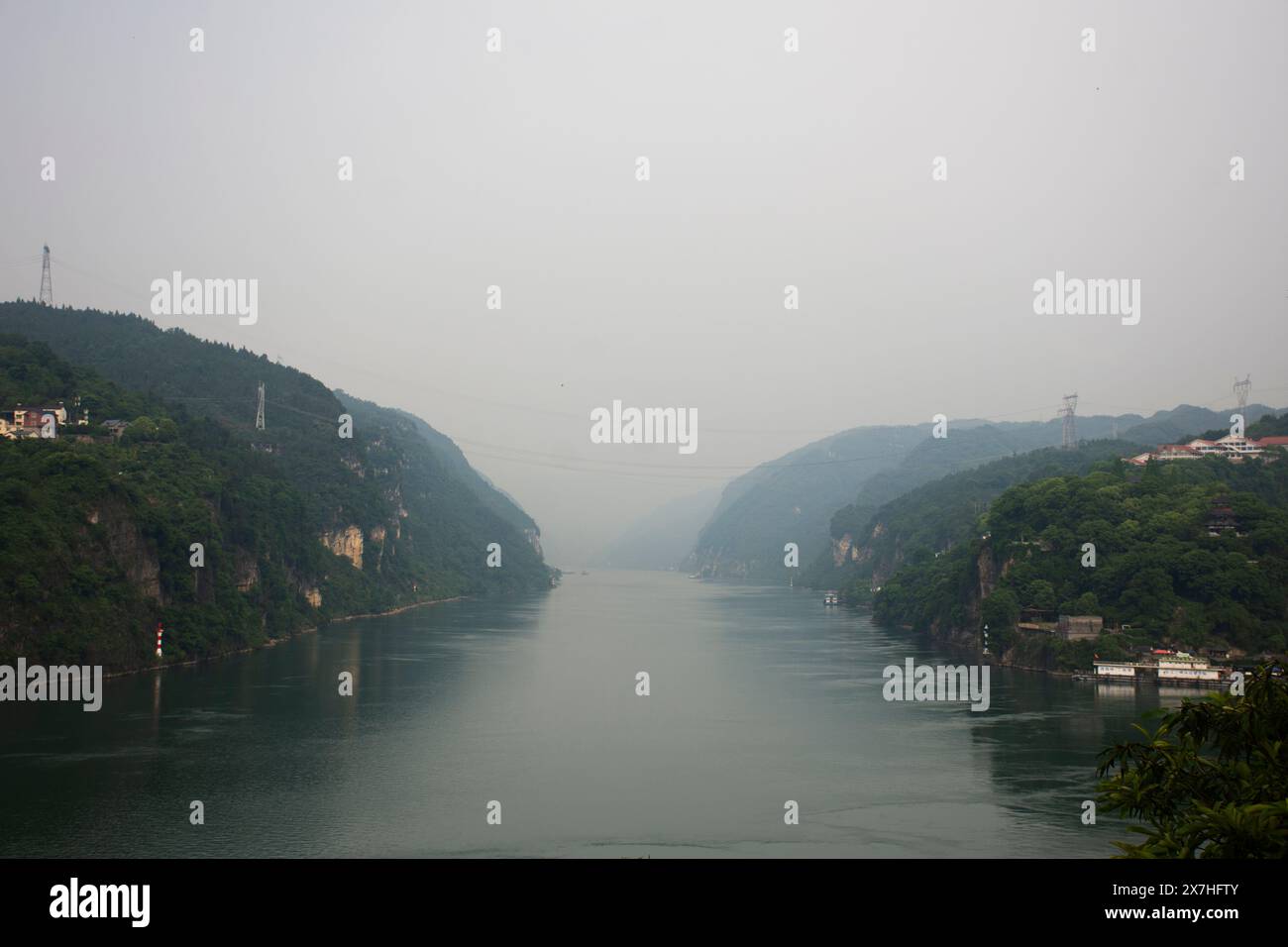 View landscape and range mountain of three gorges in yangtze river or ...