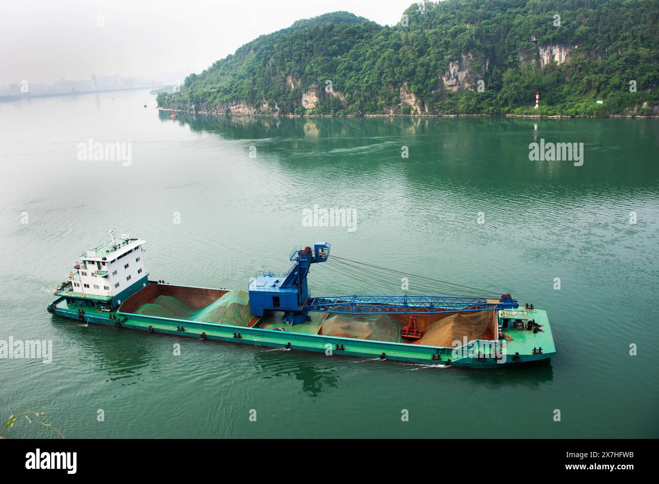 Chinese people barge and tugboat cargo ship delivery shipping in ...