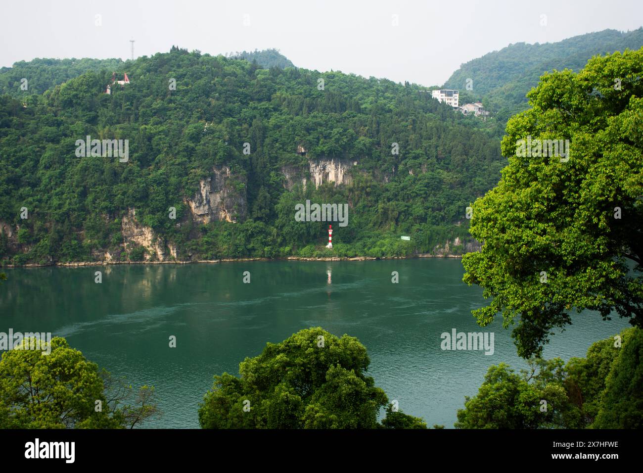 View landscape and range mountain of three gorges in yangtze river or ...