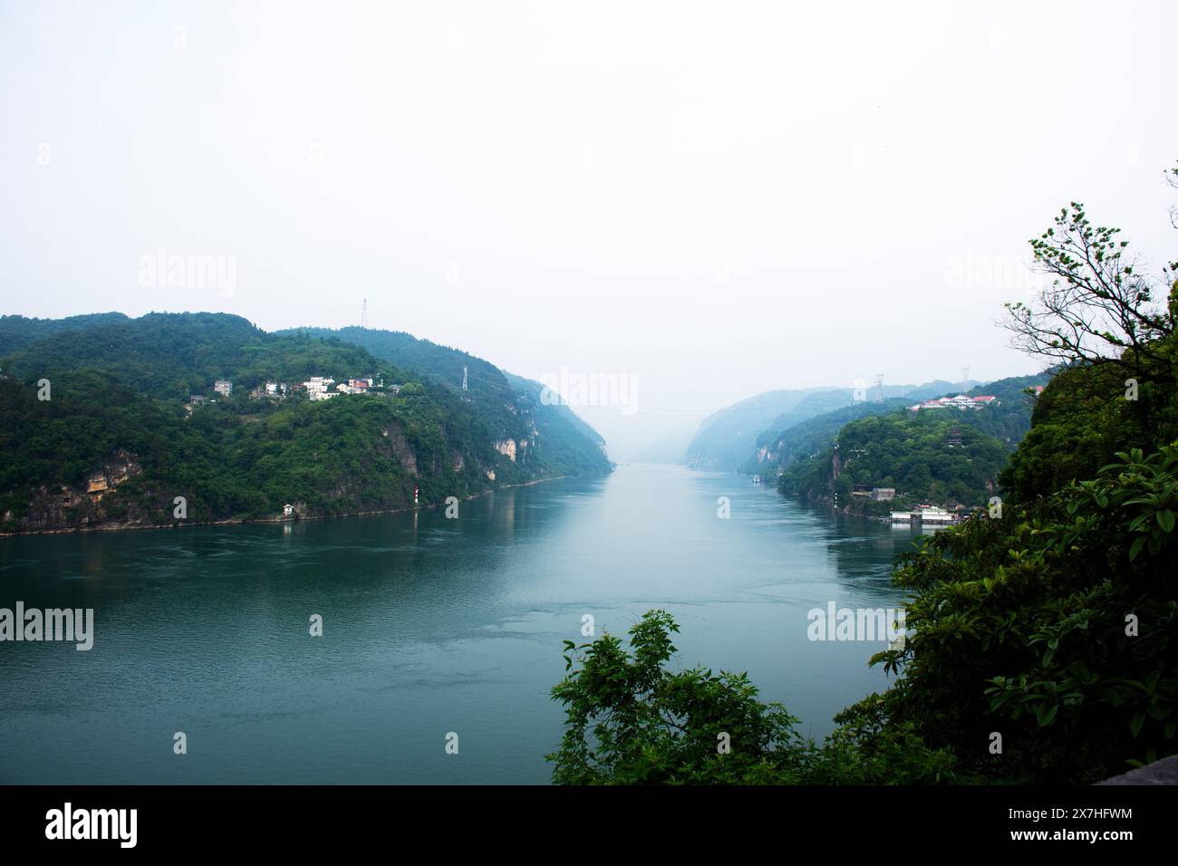View landscape and range mountain of three gorges in yangtze river or ...