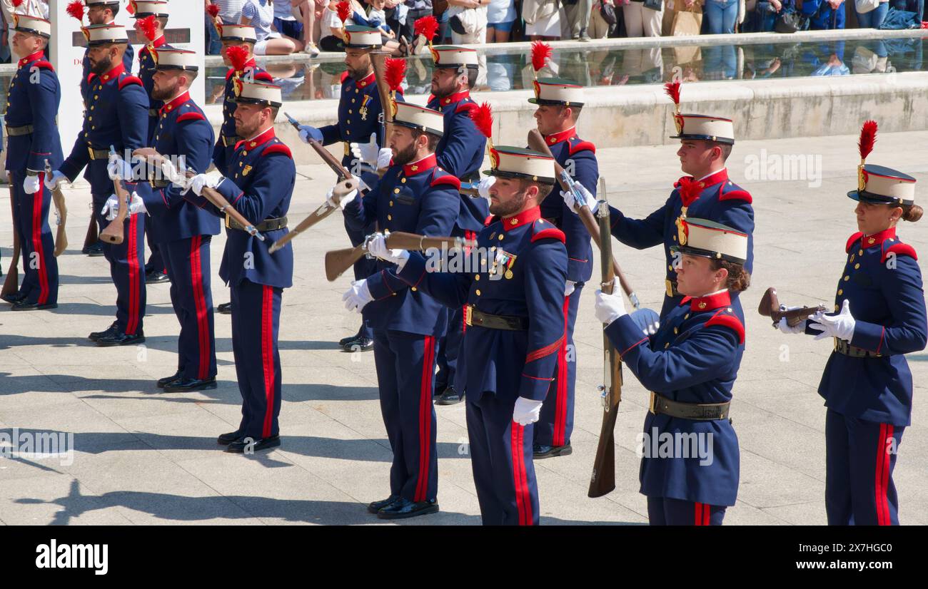 Military display by fusiliers of the Royal Guard in front of the ...