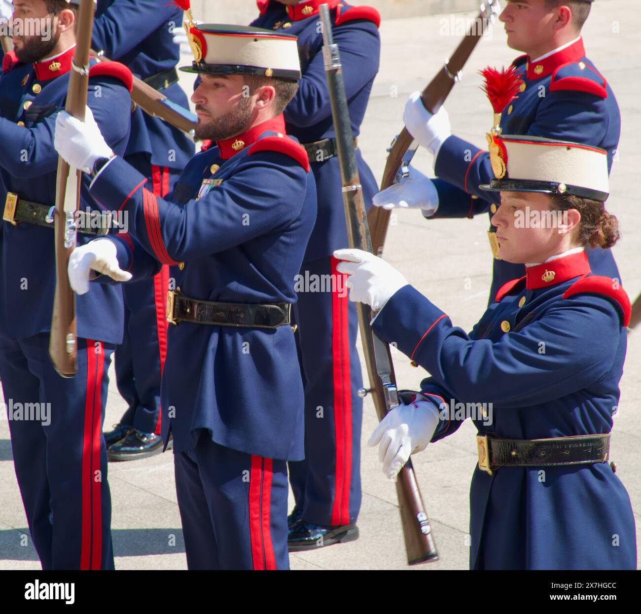 Military display by fusiliers of the Royal Guard in front of the ...