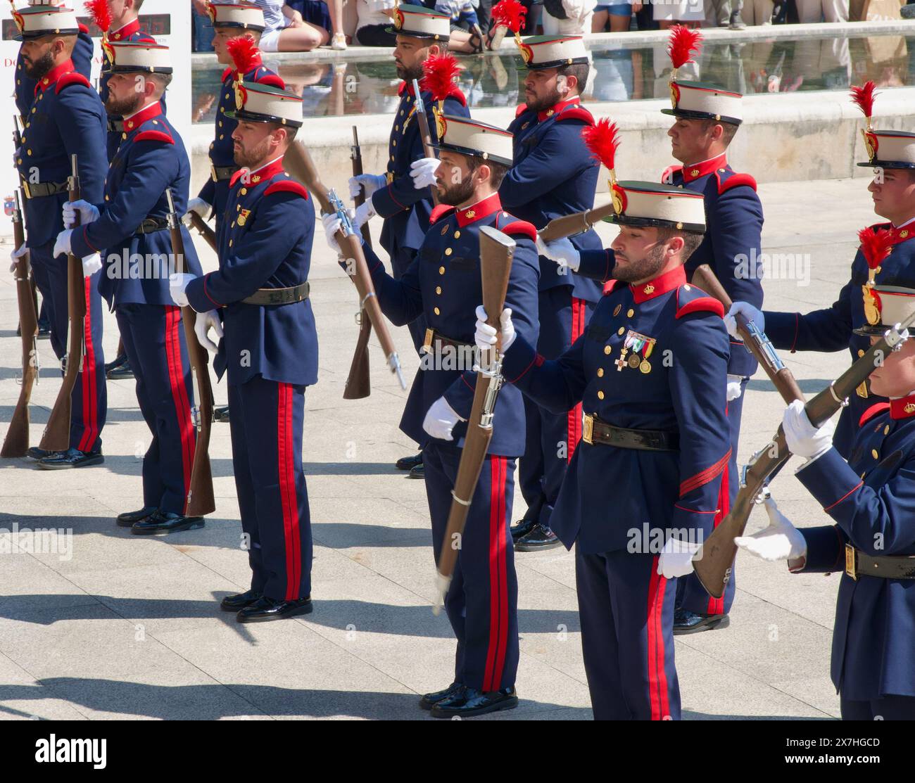 Military display by fusiliers of the Royal Guard in front of the ...