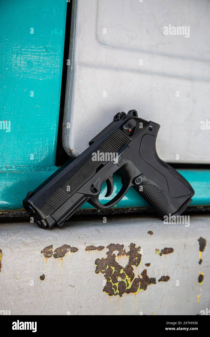 Modern semi-automatic pistol. Armament for the army and police. Short ...