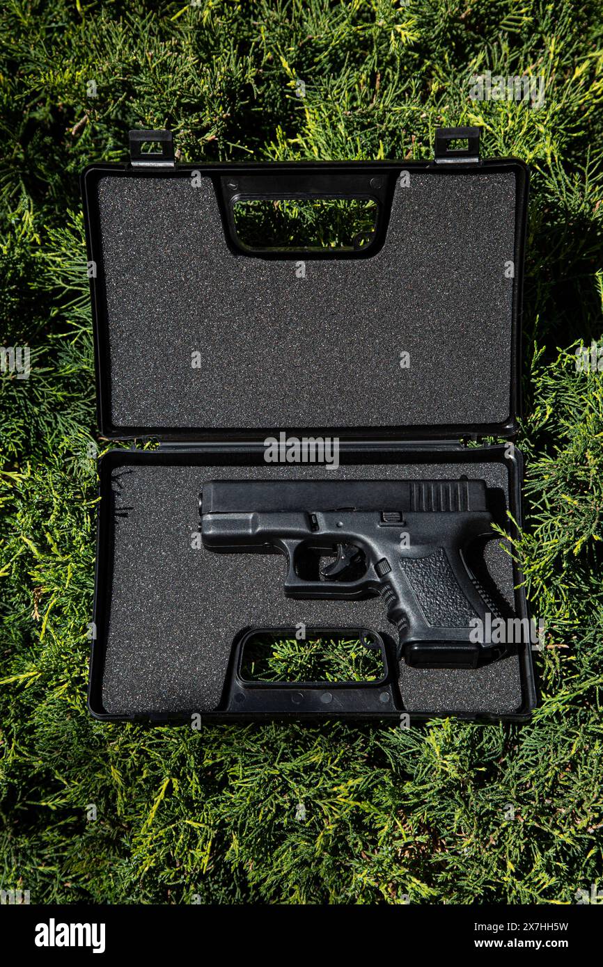 Modern semi-automatic pistol. Armament for the army and police. Short ...