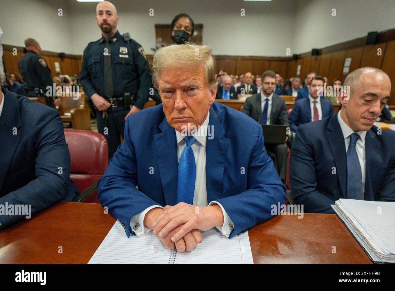 Former President Donald Trump sits in Manhattan criminal court in New ...