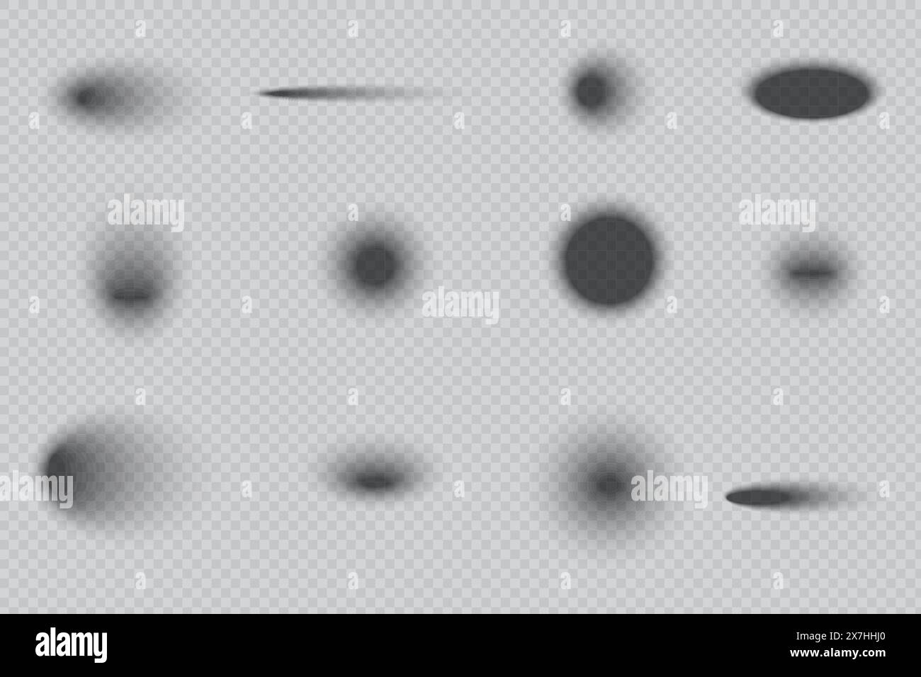 Blurred shadow set. Transparent background. Vector shadow elements ...
