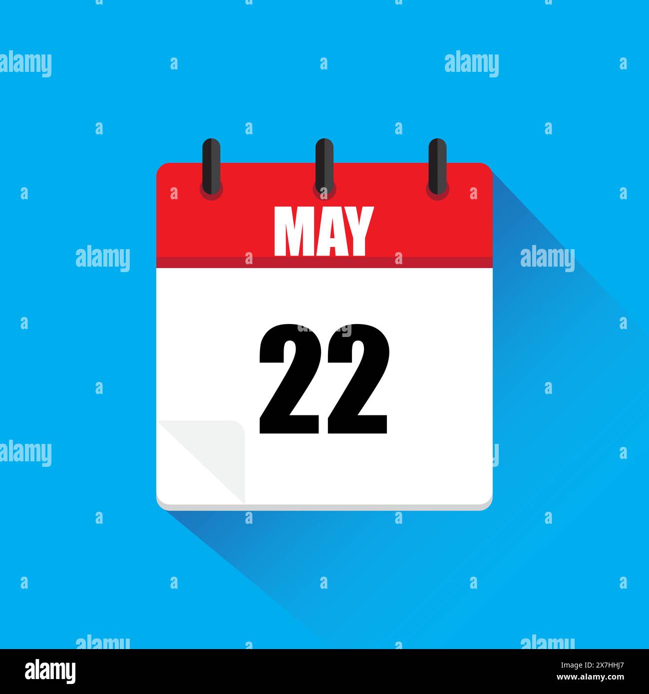Calendar icon. Red and white. May 22. Vector illustration Stock Vector ...