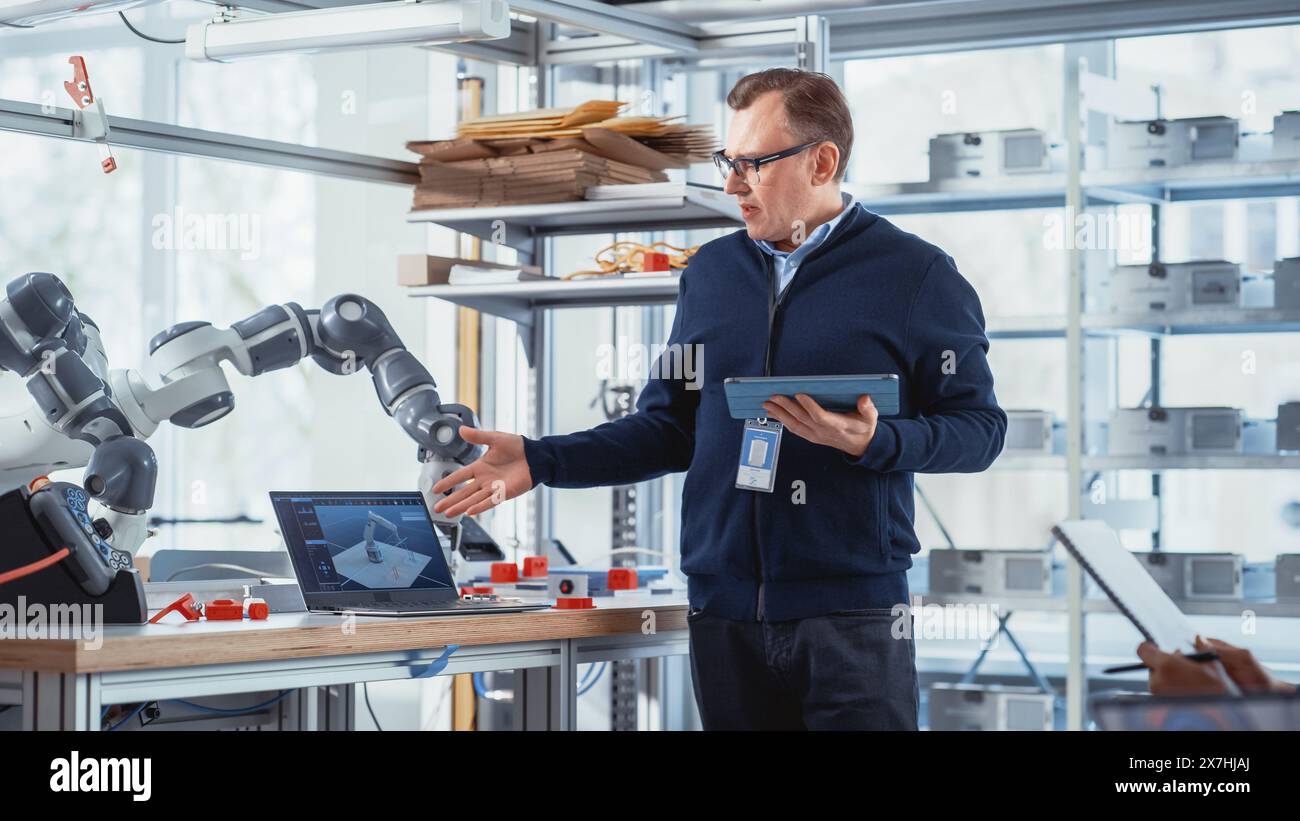 In Robotics Development Laboratory: Future Engineers and Scientists Work on Automated Robotic ...