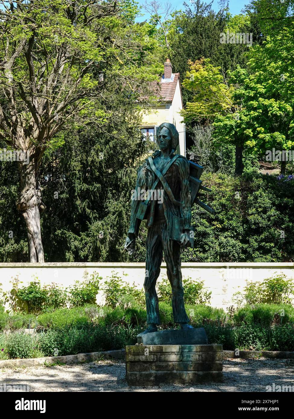 Statue of Vincent Van Gogh by artist Ossip Zadkine, 1961, in the parc ...