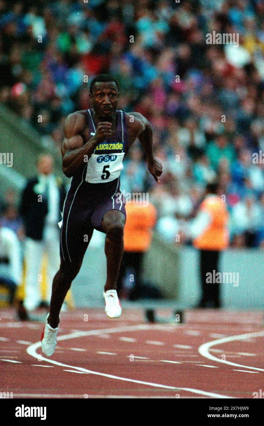Action study of Linford Christie Stock Photo - Alamy