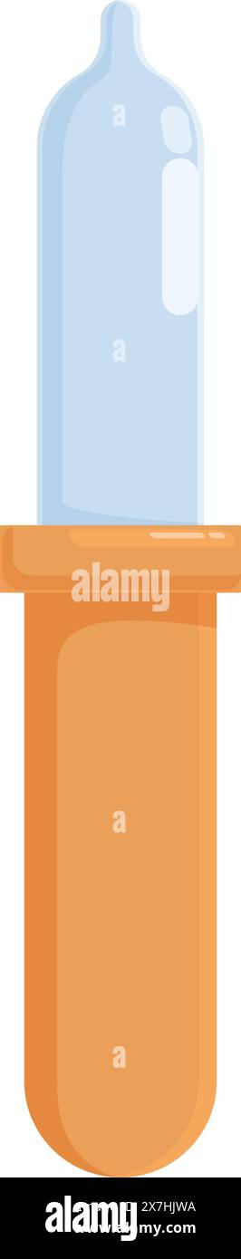 Colorful cartoon medical dropper illustration in blue and orange with ...