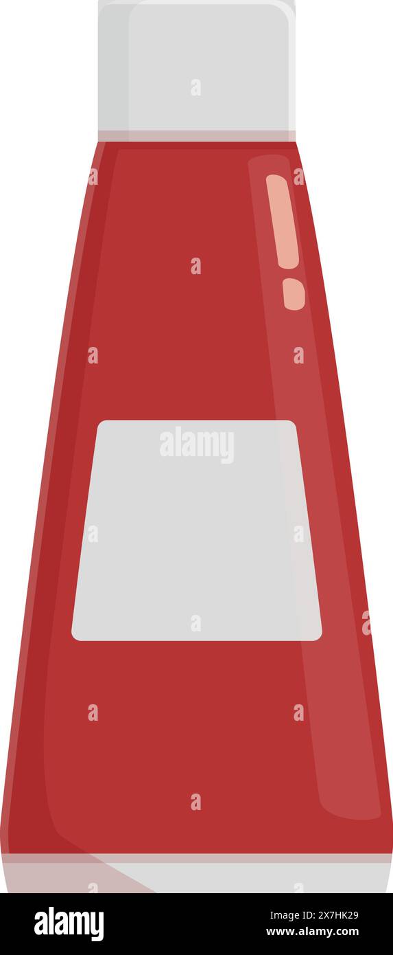 Cartoon ketchup bottle illustration with red sauce and tomato in vector ...