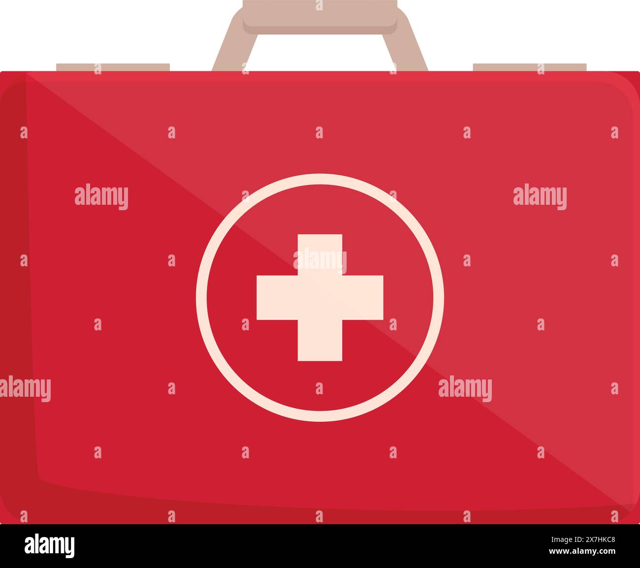 Illustration of a red first aid kit with a white cross, symbolizing emergency medical care Stock ...