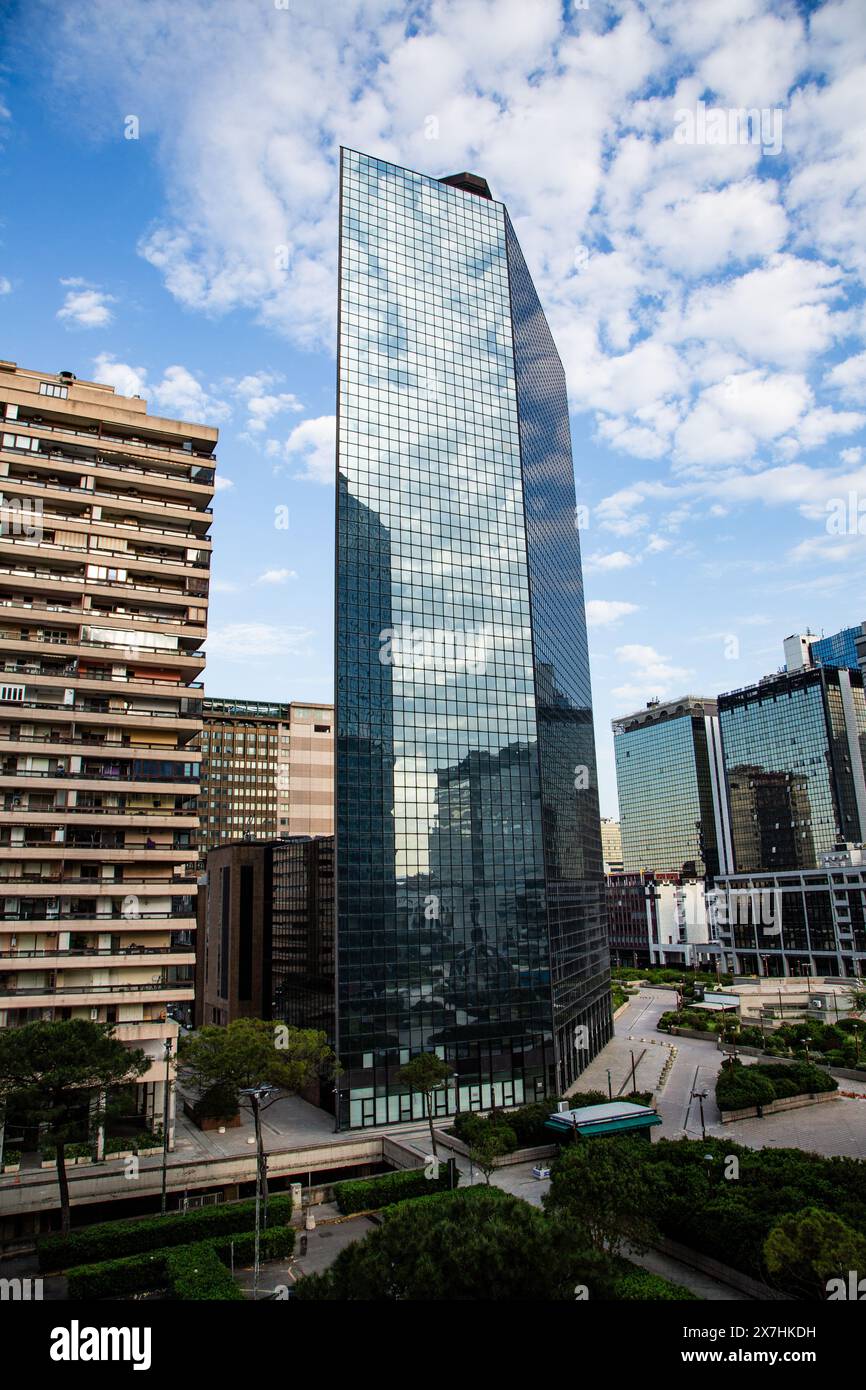 Reflective skyscrapers in Naples daytime clouds Stock Photo - Alamy