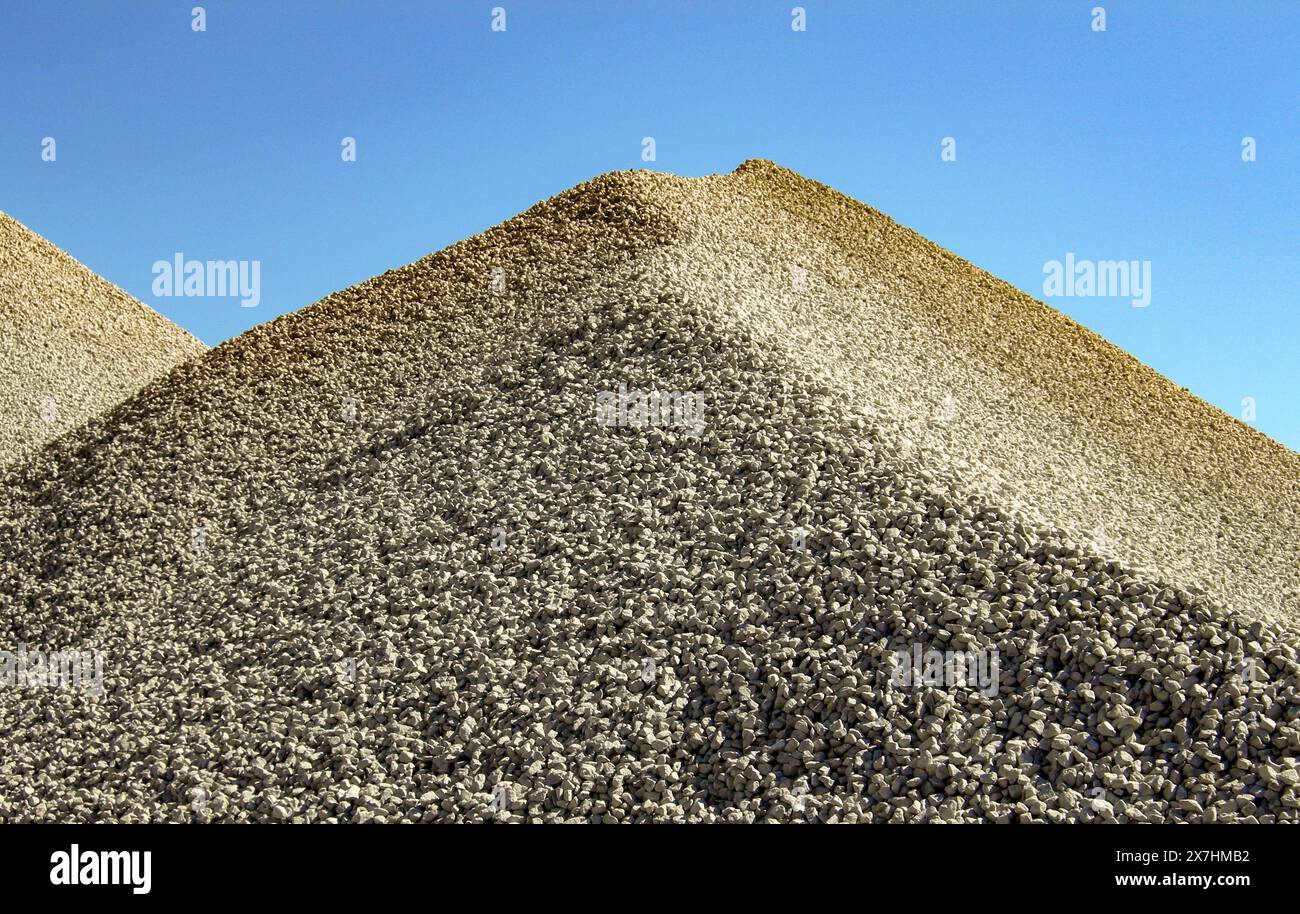 Pyramids of stone ballast Stock Photo - Alamy