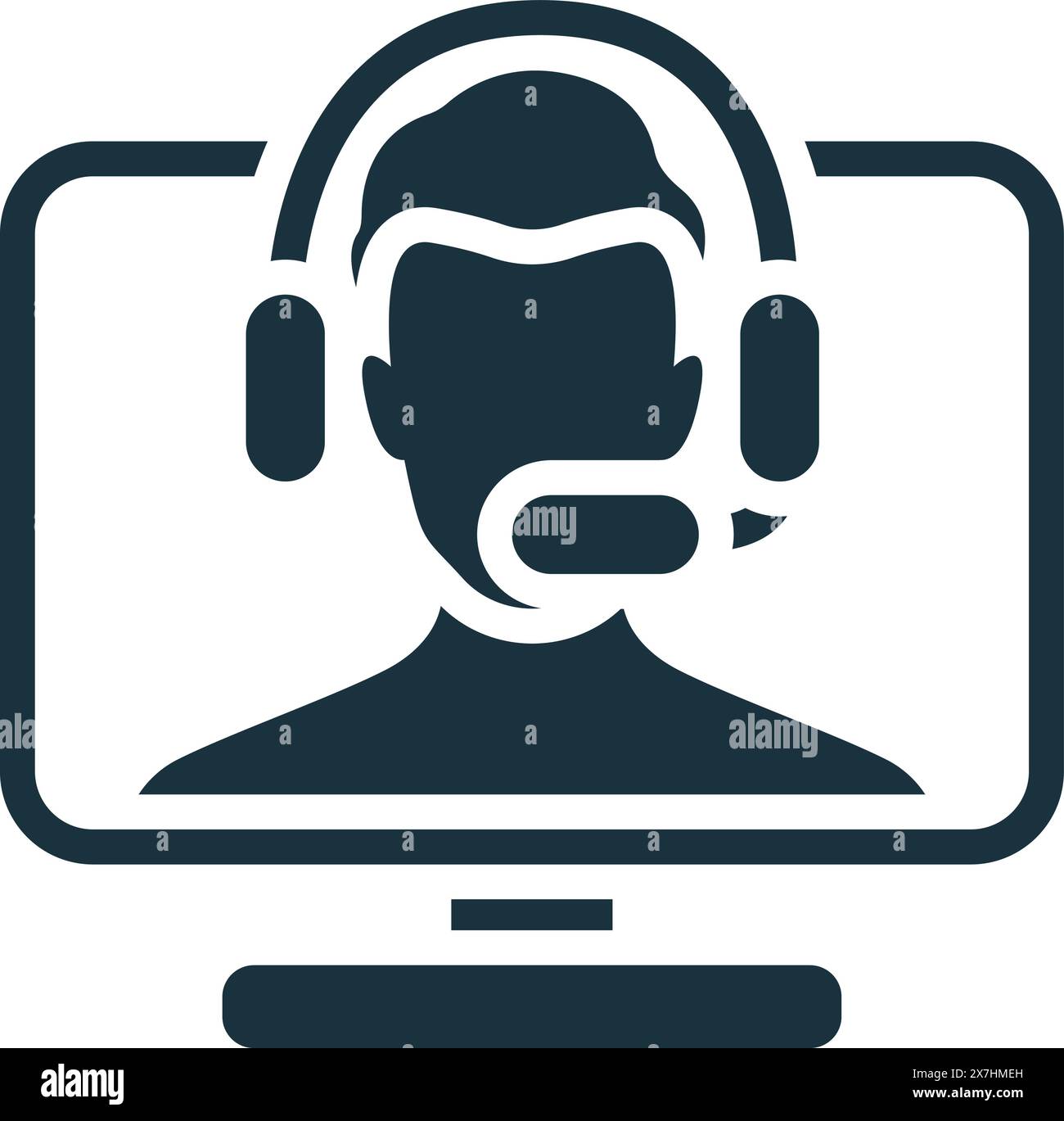 Virtual Assistant icon. Monochrome simple Virtual Assistant icon for ...