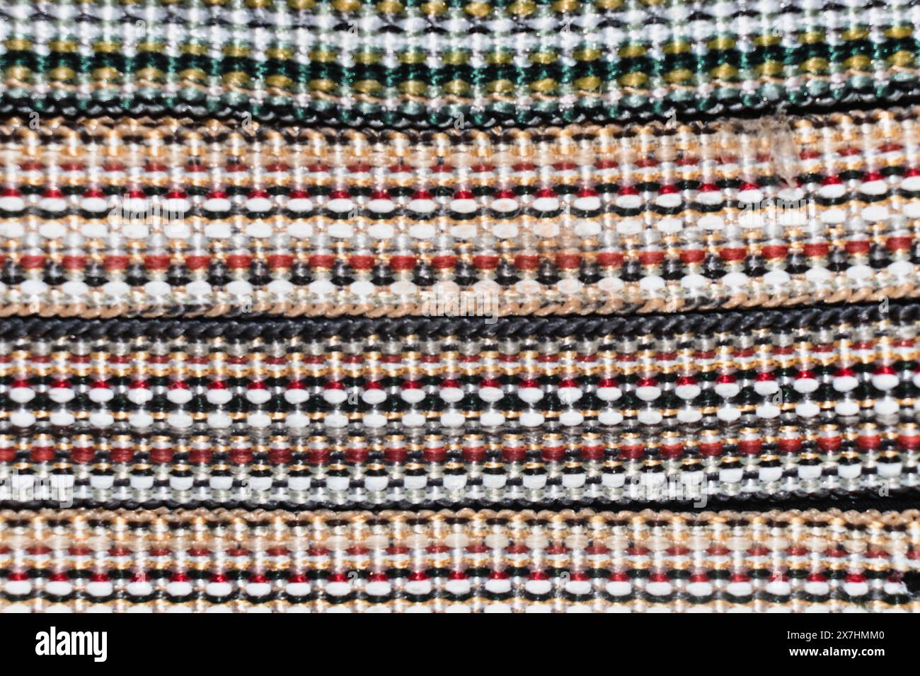 woven multi-colored threads create a colorful, bright image of the ...