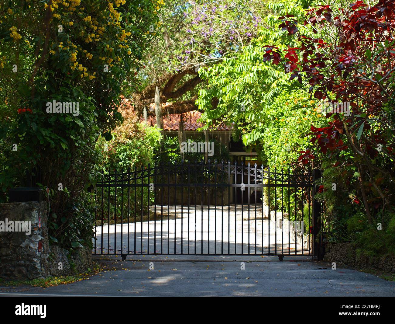 Miami, Florida, United States - April 6, 2024: Residential entrance ...