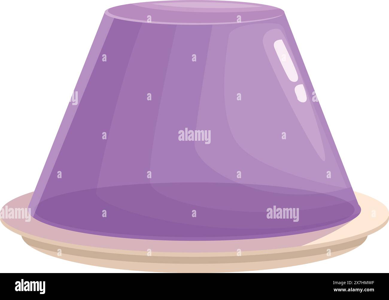 Vector graphic of a shiny purple jello on a plate, isolated Stock ...