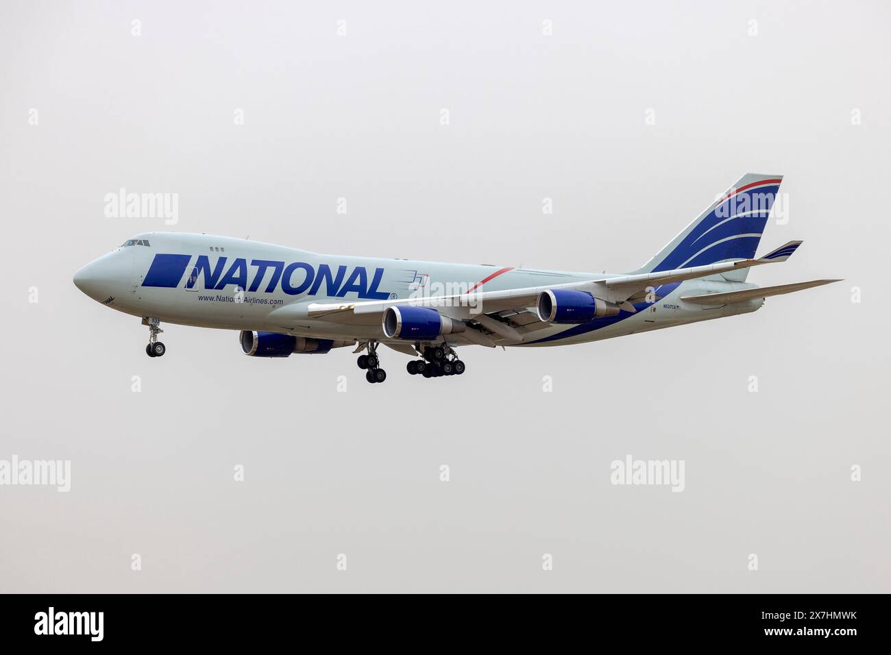 National Airlines Boeing 747-446F-SCD (REG: N537CA) arriving from Spain ...