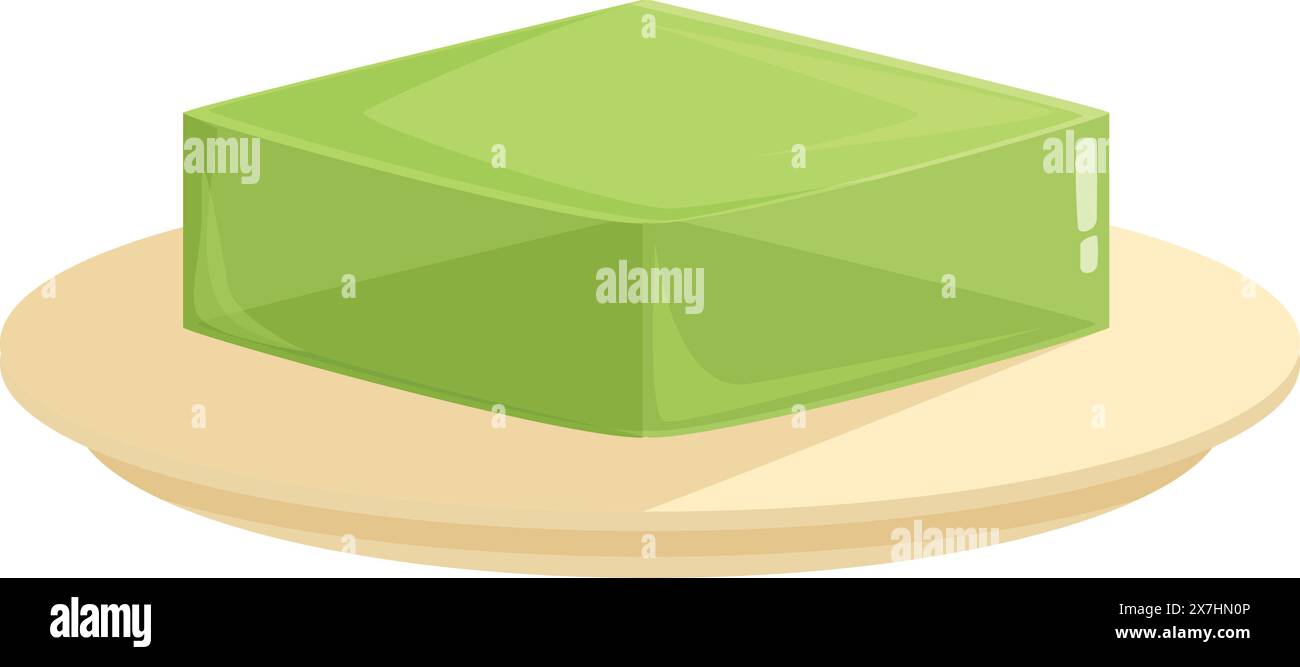 Vector illustration of a minimalist designed green soap bar on a round ...