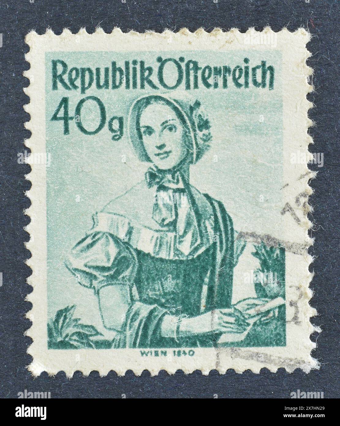 Cancelled postage stamp printed by Austria that shows Provincial ...