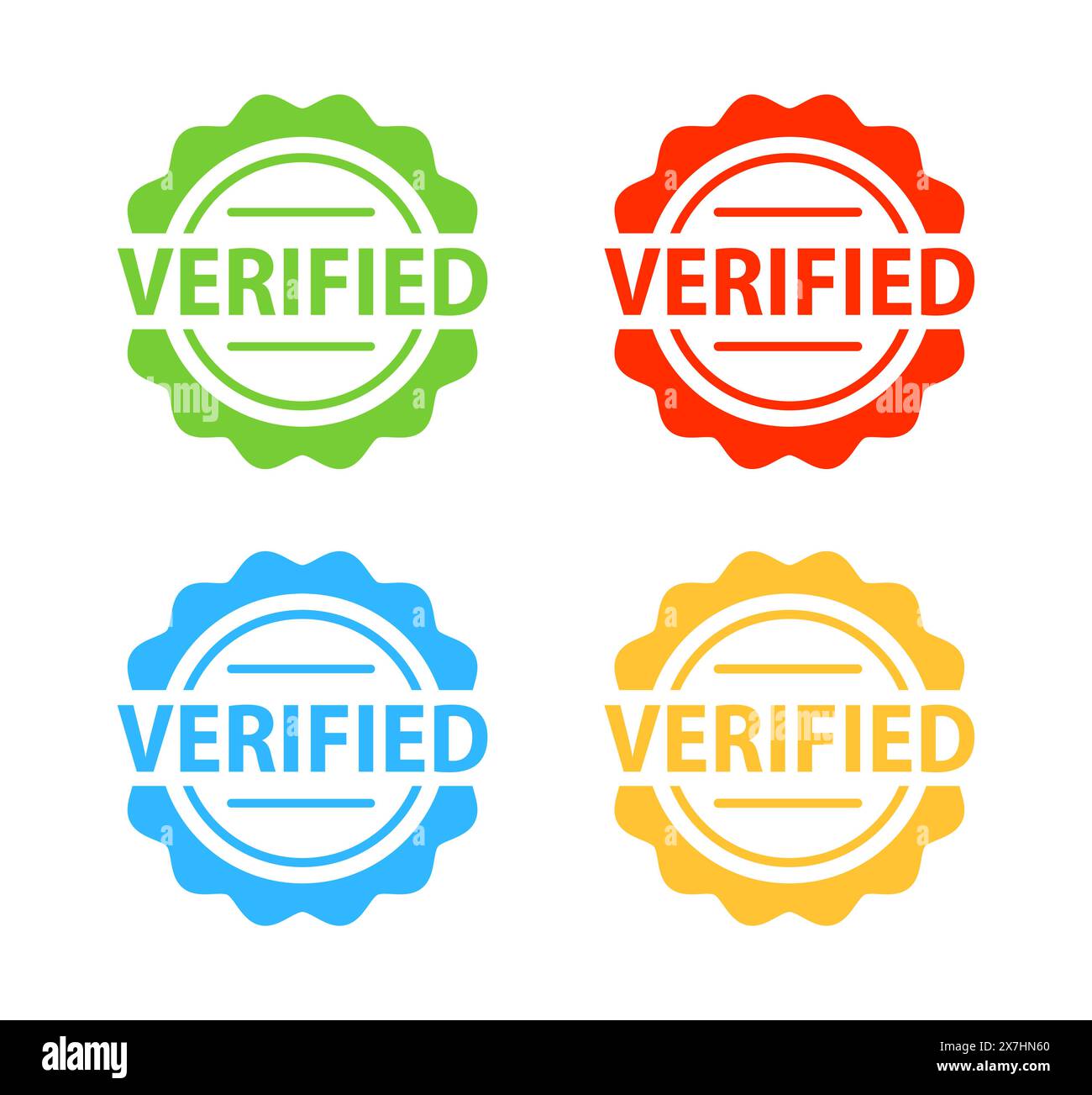 Verified stickers, Colorful label on white background Stock Vector ...