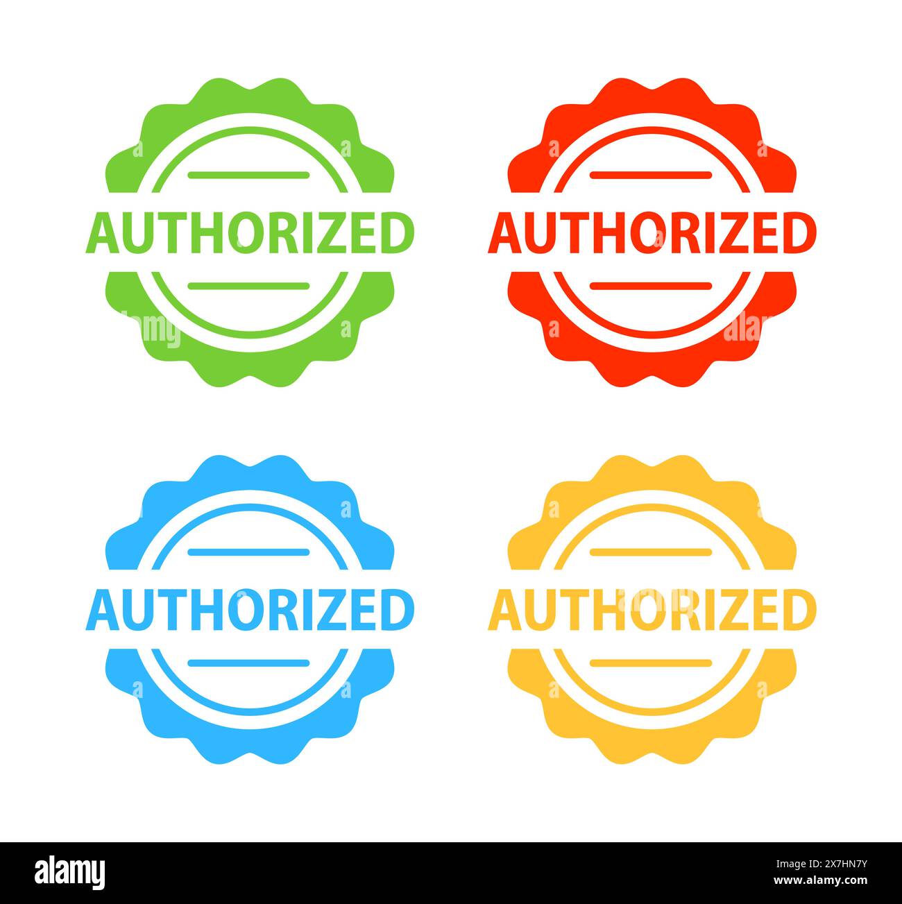 Authorized Dealer, Colorful label on white background Stock Vector ...
