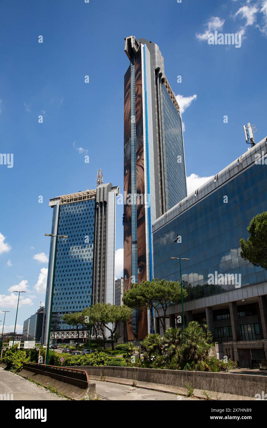 Reflective skyscrapers in Naples daytime clouds Stock Photo - Alamy