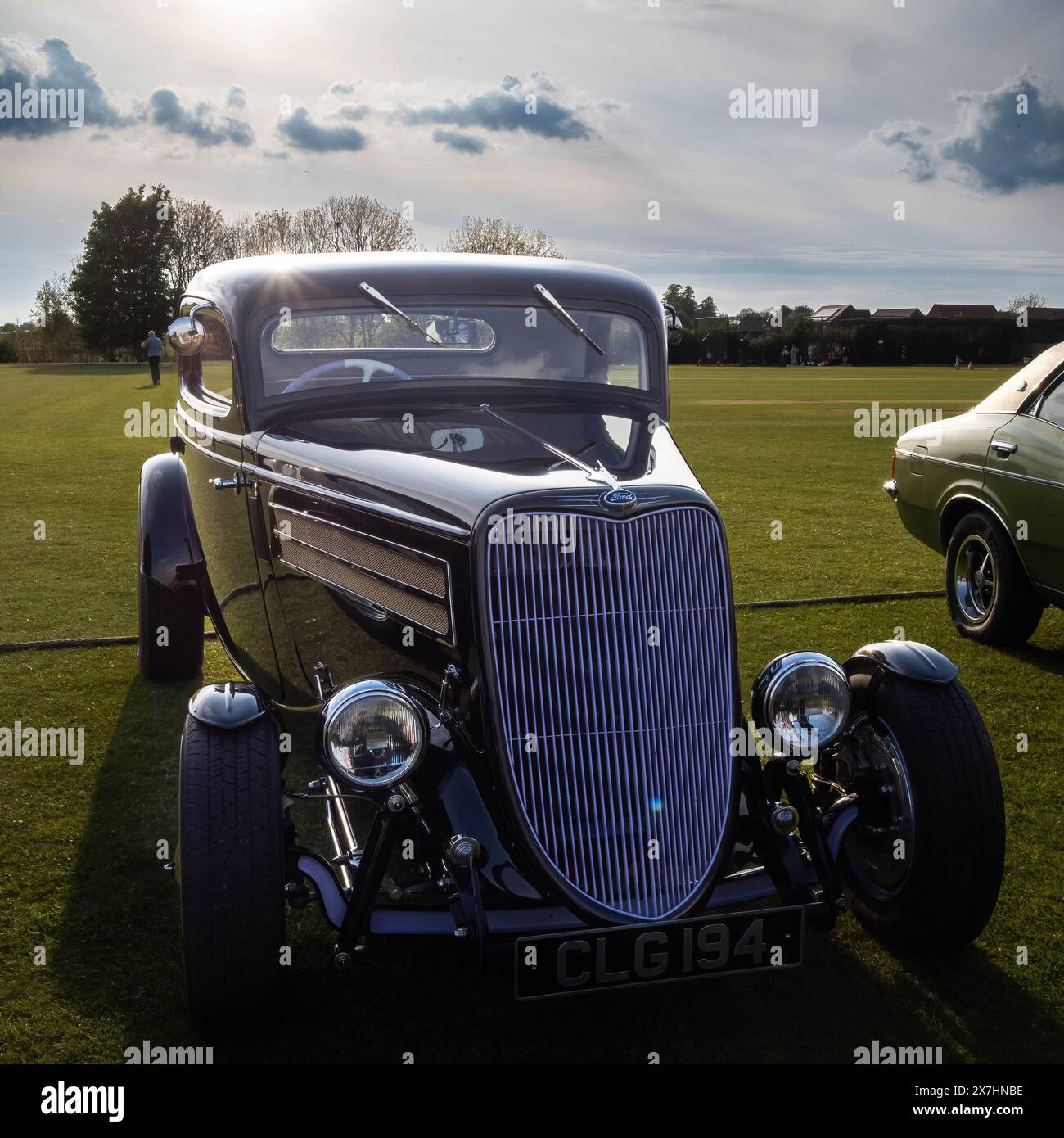 Purple Hot rodded 1930s Ford Coupe on display at the May 2024 Banbury ...