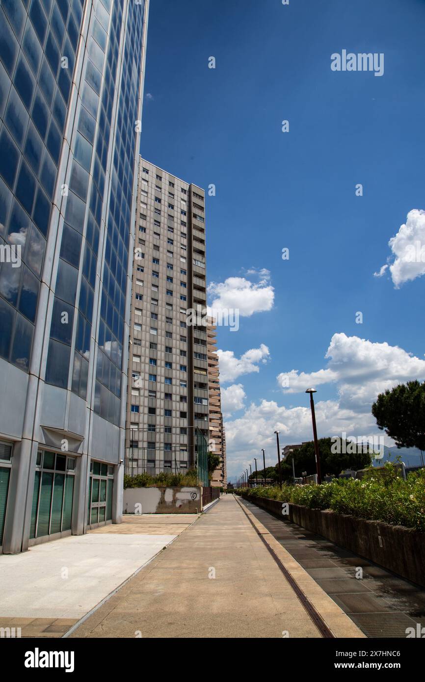Reflective skyscrapers in Naples daytime clouds Stock Photo - Alamy