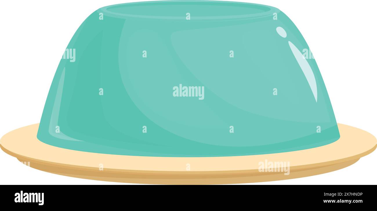 Bright, shiny cartoon illustration of a jelly dessert served on a plate ...