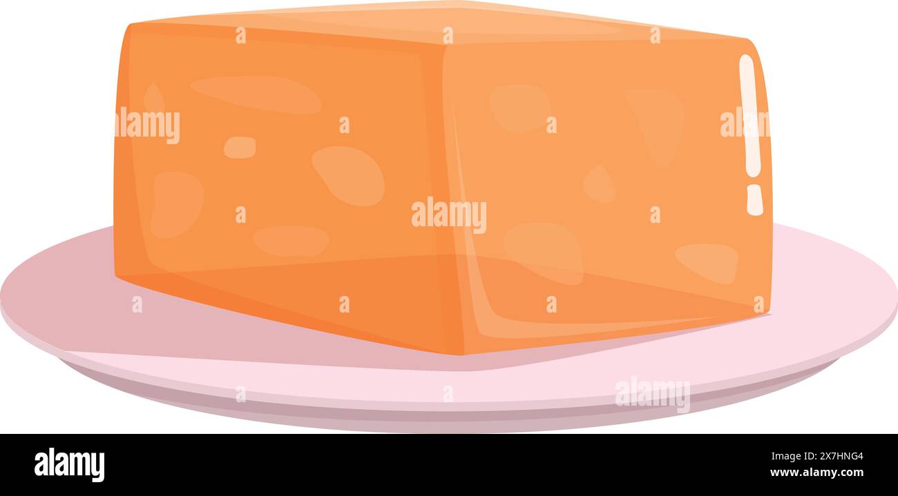 Digital illustration of a cute cartoon cheese slice on a simple pink ...