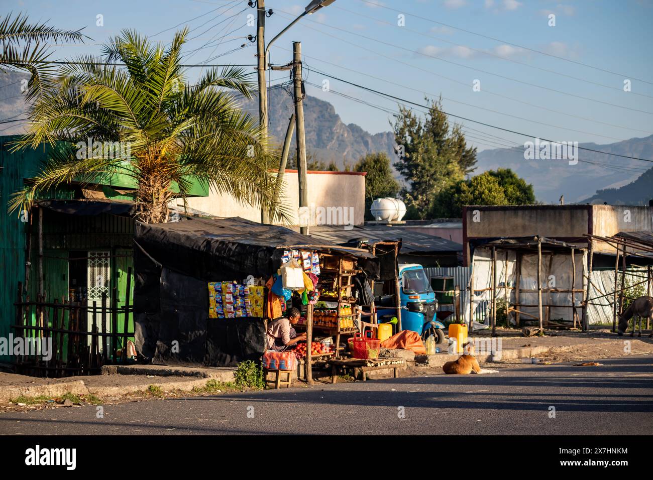 Streets of Korem in Ethiopia, with colorfully traditionally dressed ...