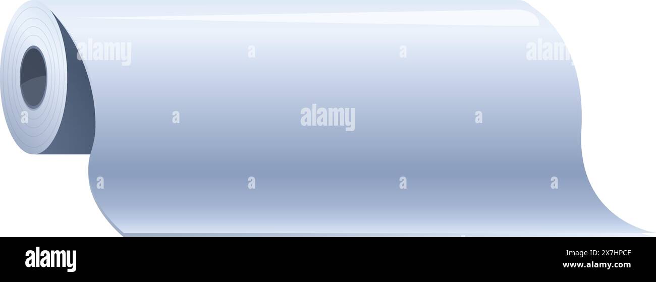 Vector illustration of a clean, white, rolled paper template with ...
