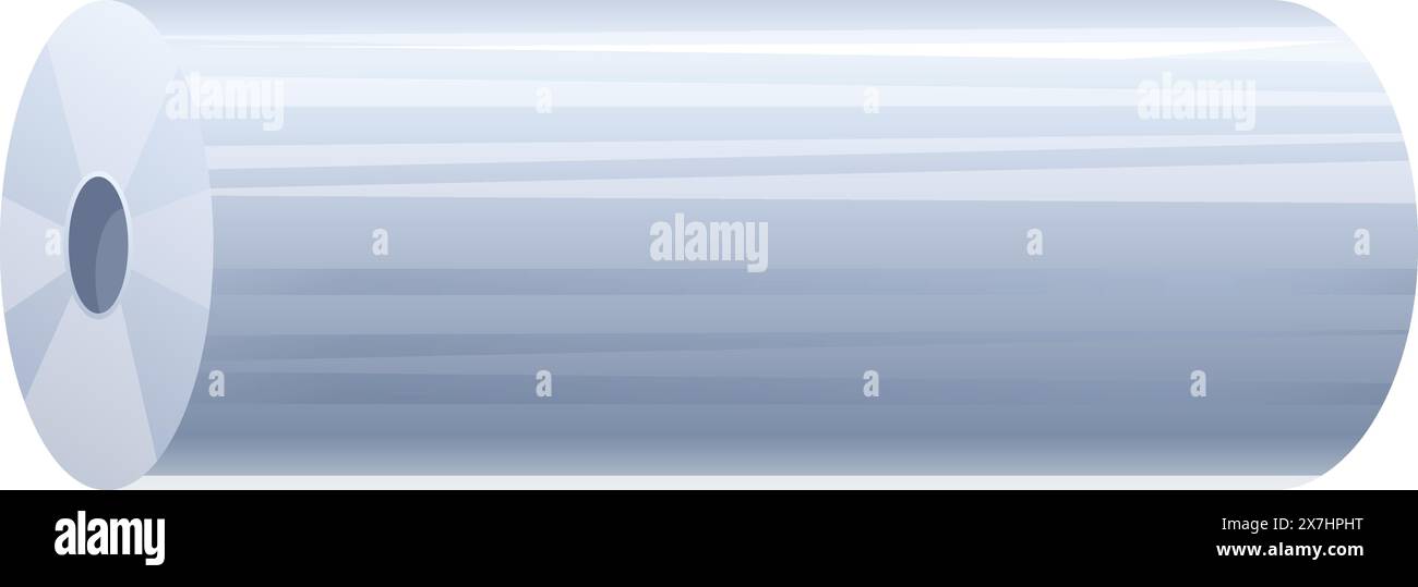 Detailed vector graphic design of a cylindrical steel rod with a shiny ...