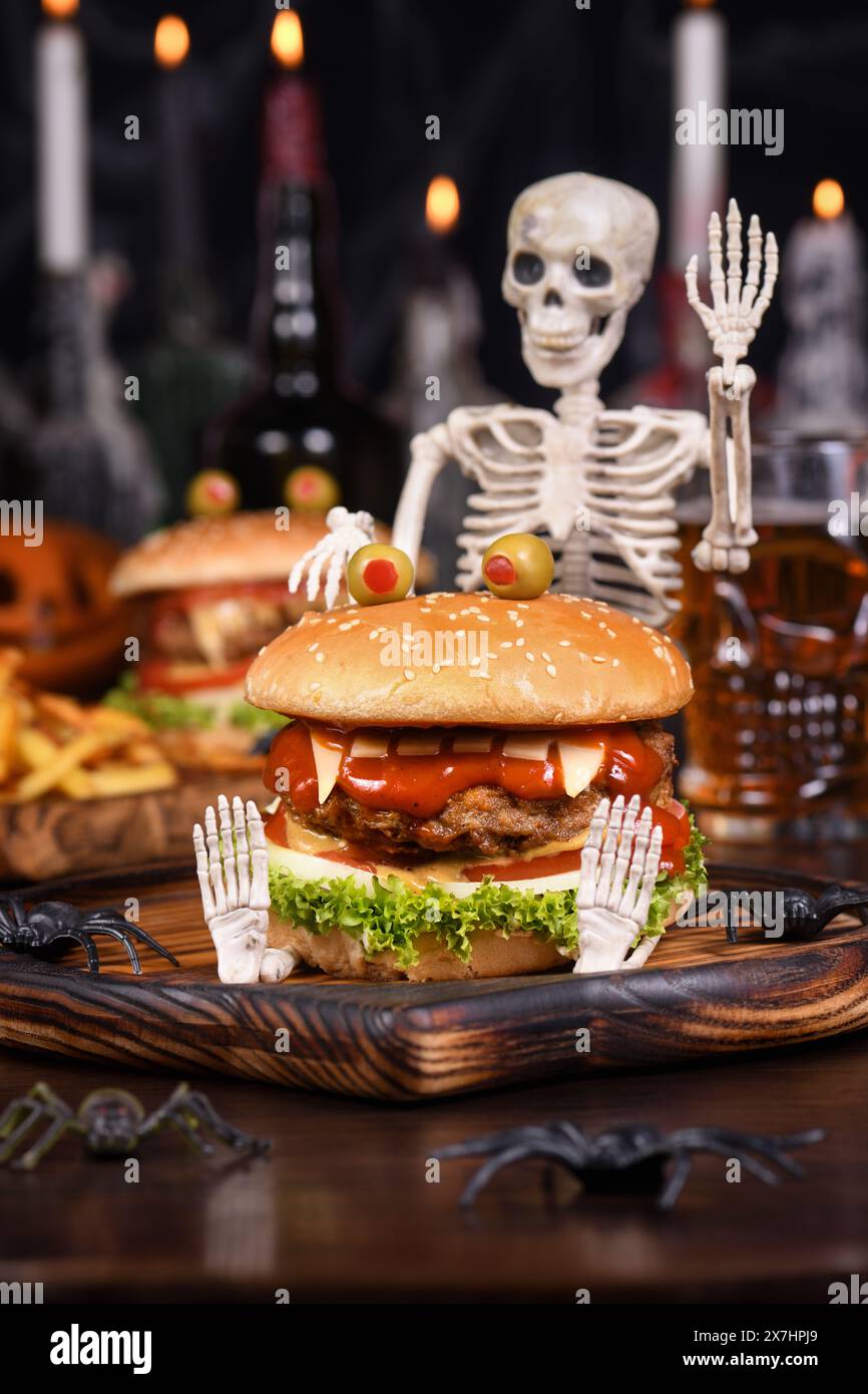 The Monster Burger on a sitting skeleton will definitely lift your ...