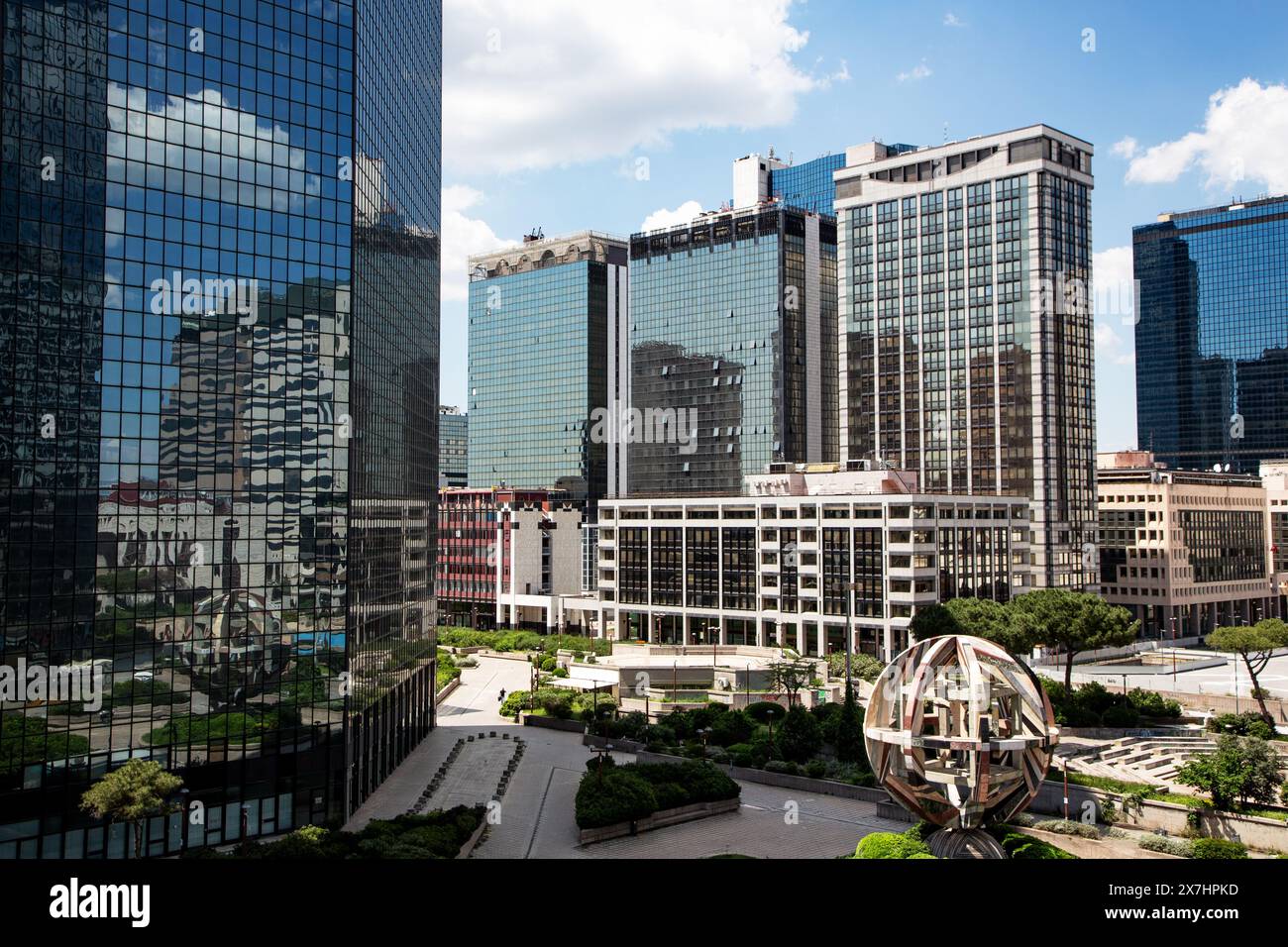 Reflective skyscrapers in Naples daytime clouds Stock Photo - Alamy
