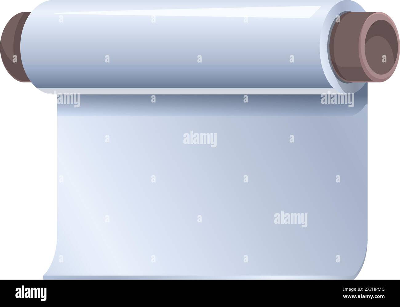 Vector illustration of a blank white paper roll on a clear background ...