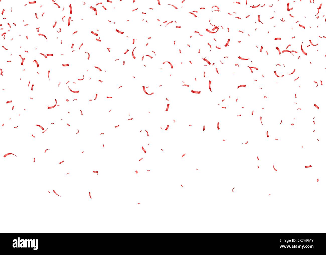 Red confetti, falling paper ribbons isolated on white background ...